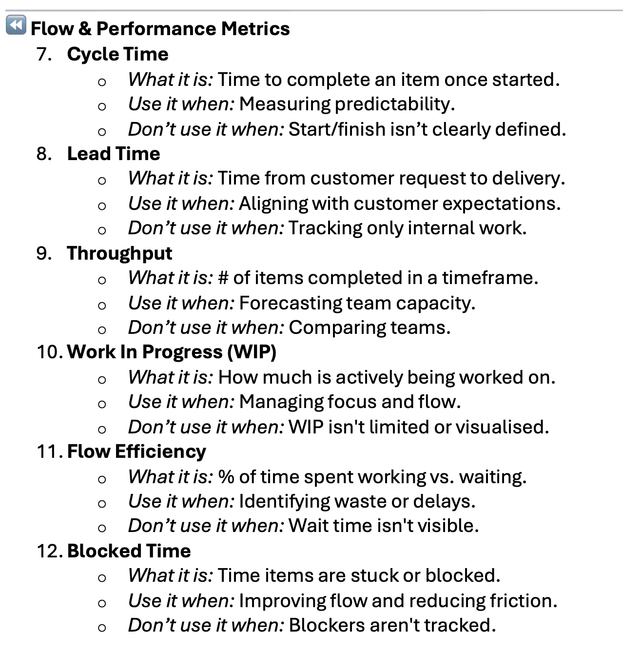 Agile Metrics